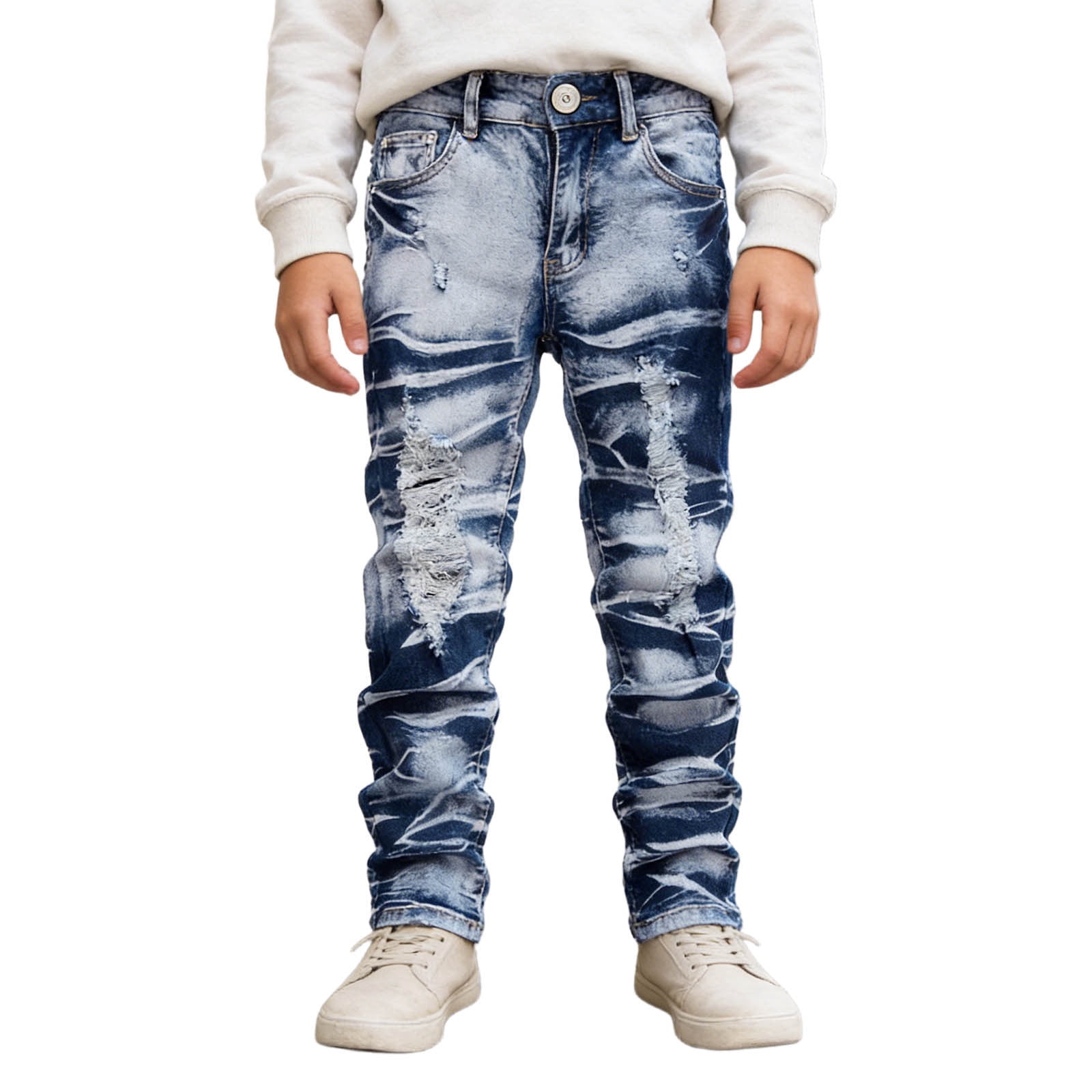 Aihuaihua Boy's Skinny Fit Ripped Destroyed Distressed Fashion Kids ...
