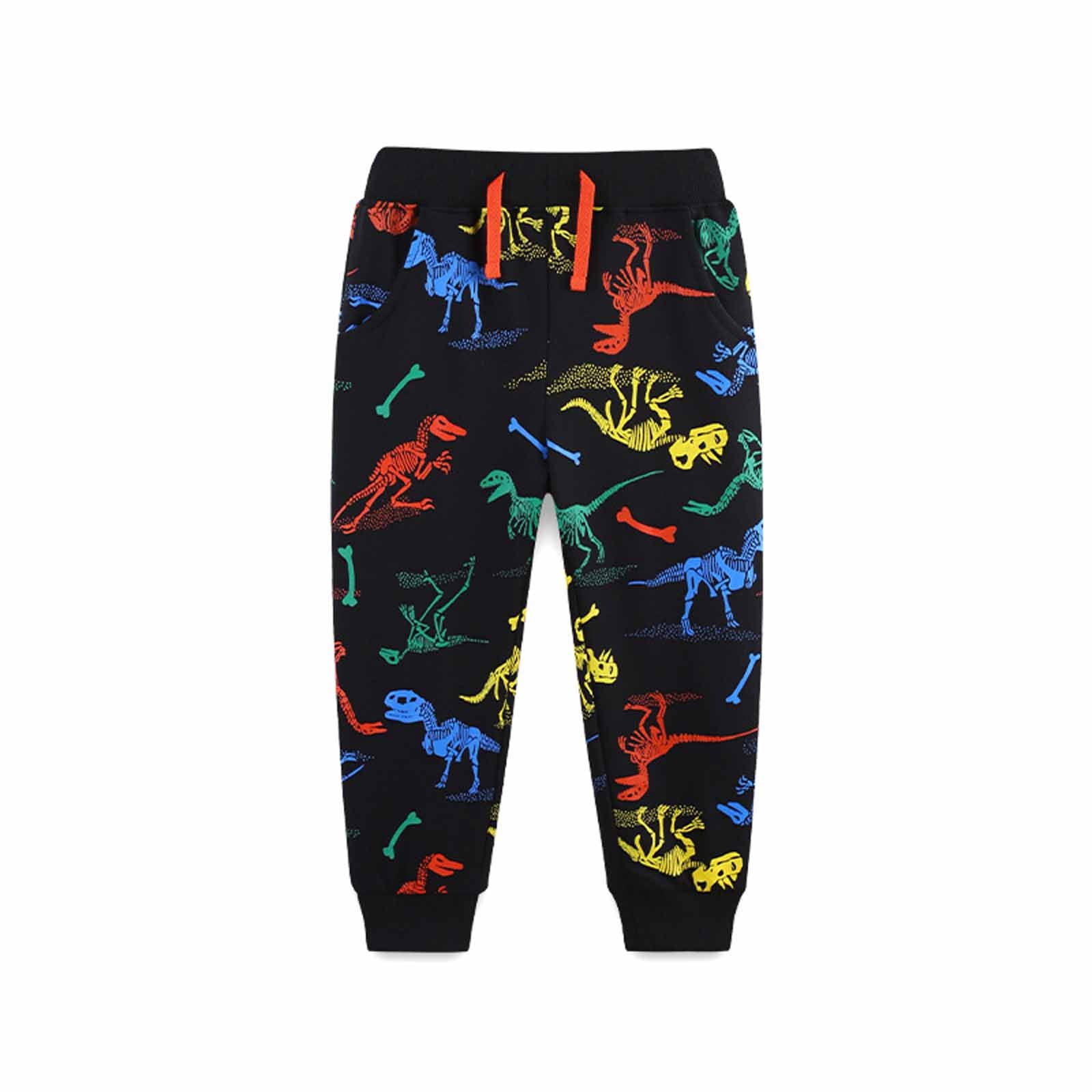 Aihuaihua Boys Jogger Pants Cartoon Print Drawstring Waist Athletic ...