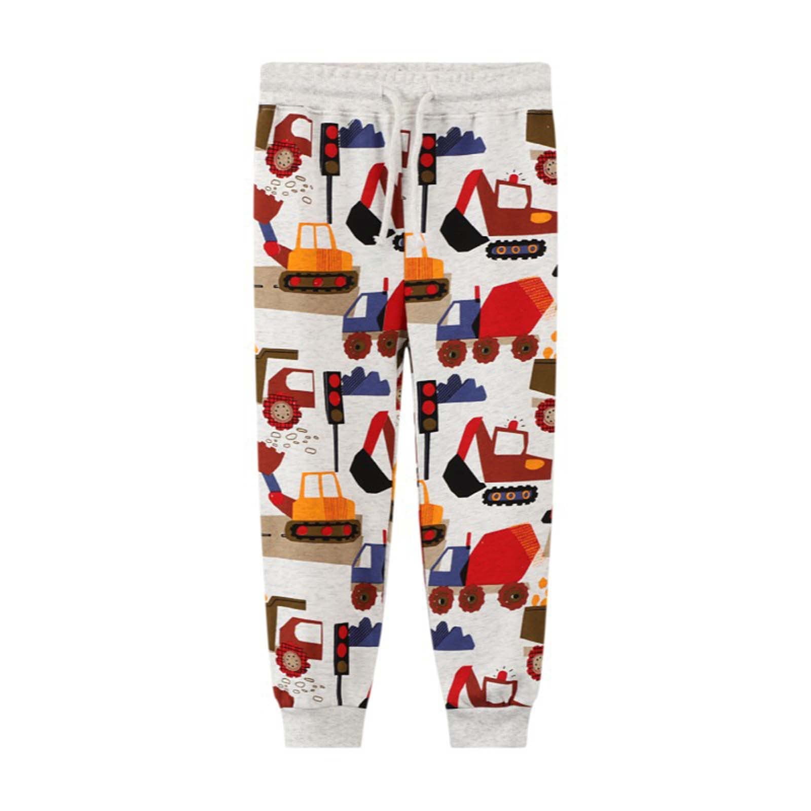 Aihuaihua Boys Jogger Pants Cartoon Print Drawstring Waist Athletic ...