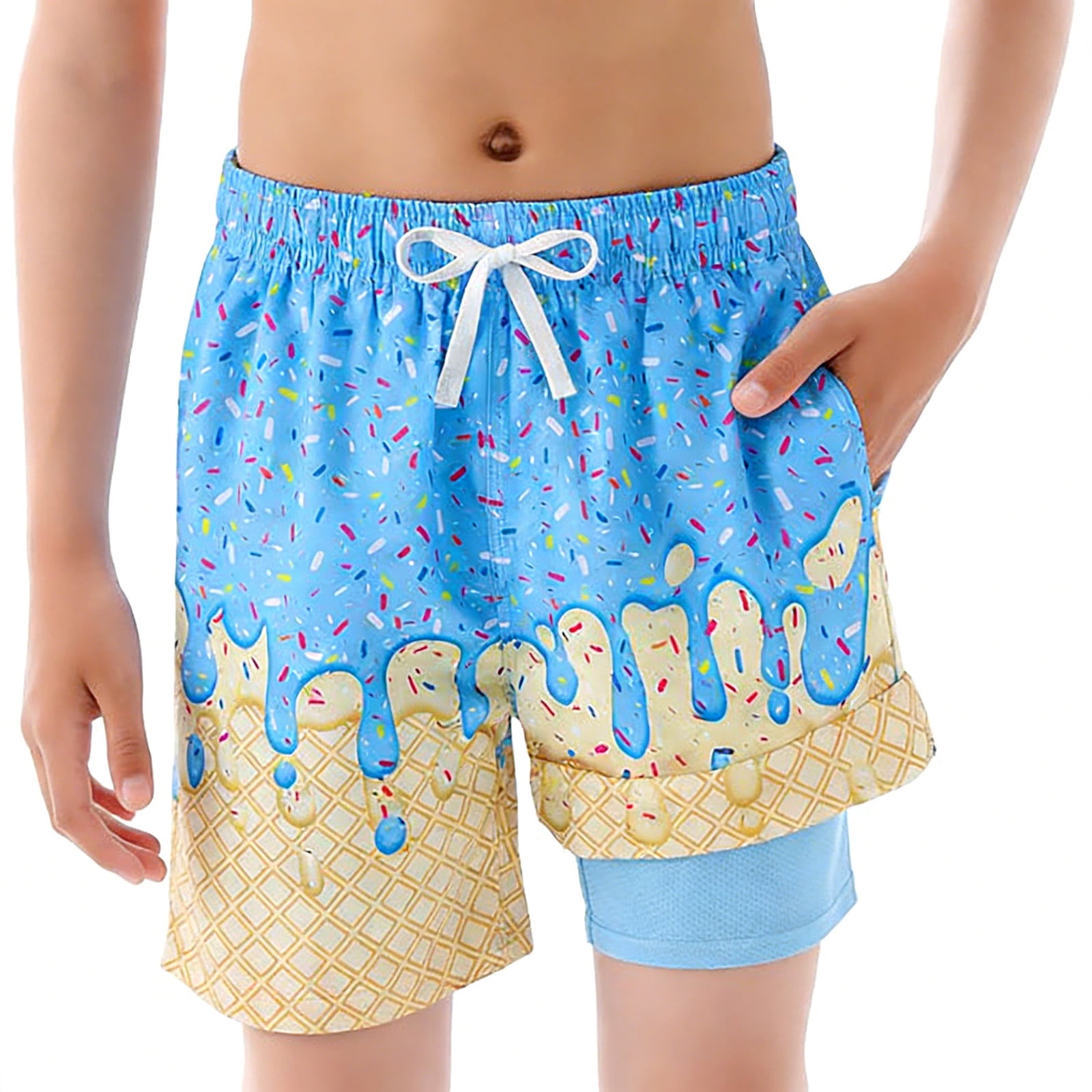 Aihuaihua Boys Swim Trunks Quick Dry Ice-Cream Print Swimming Shorts ...