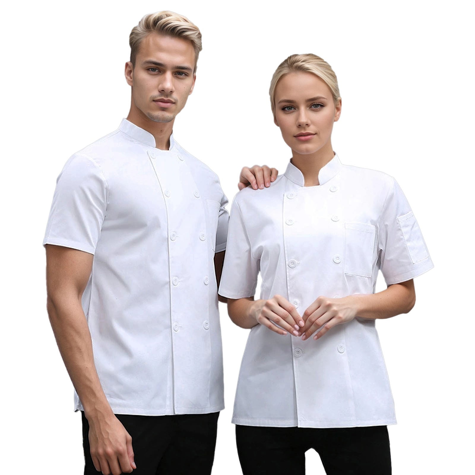 Aihuaihua Chef Coat Women TopTie Unisex Chef Works Chef Jacket Black ...