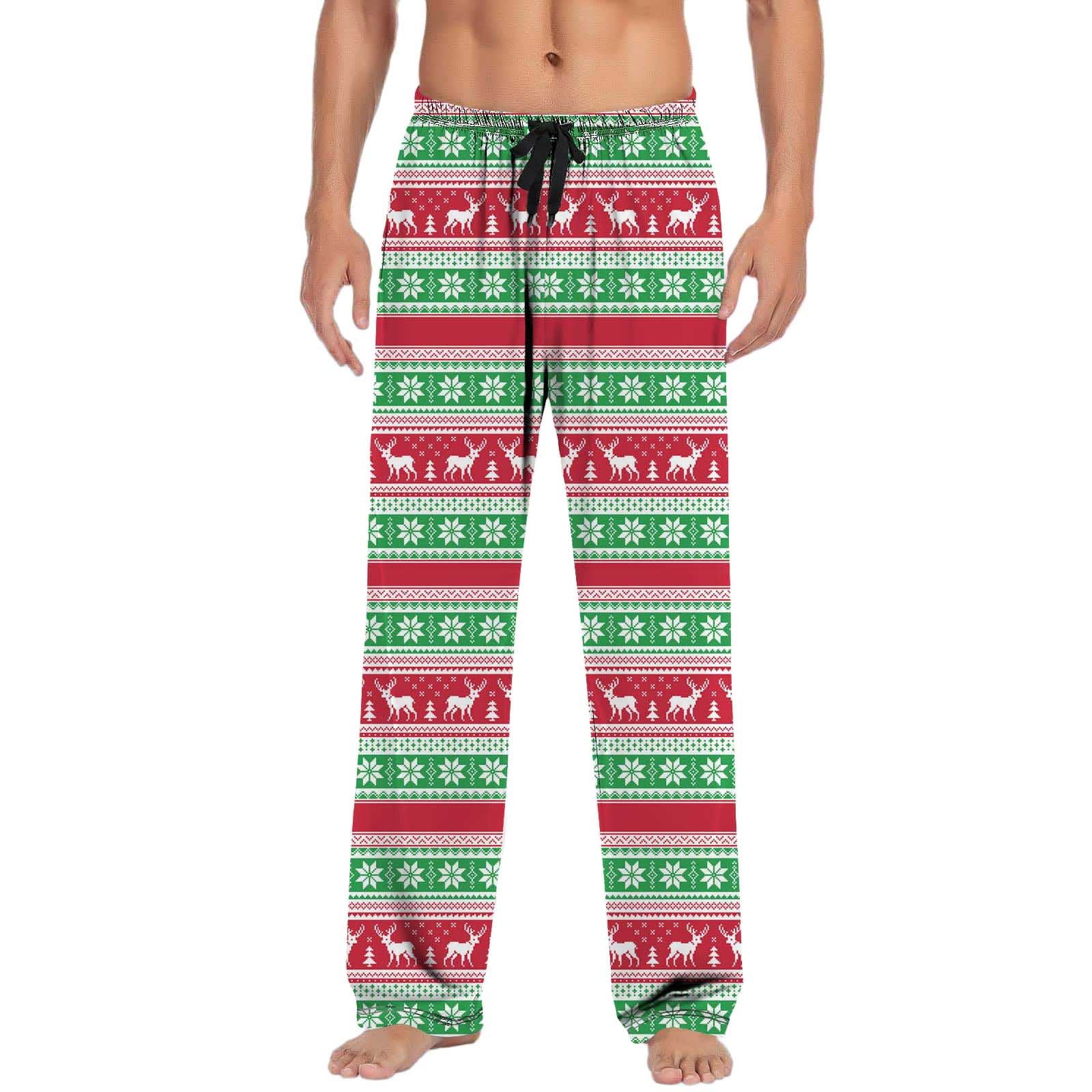 Aihuaihua Christmas Pajama Pants Unisex Sleeping Clothes for Men Home ...