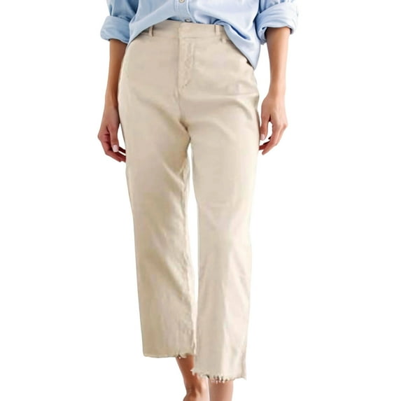 Aihuaihua Cropped Pants for Women Straight Leg Capris Summer Business ...