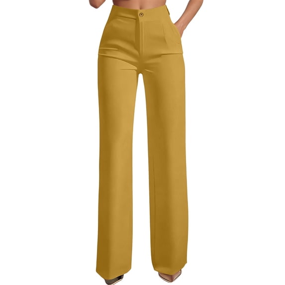 Aihuaihua Dress Pants for Women 2026 Fashion Straight Leg Office Work ...