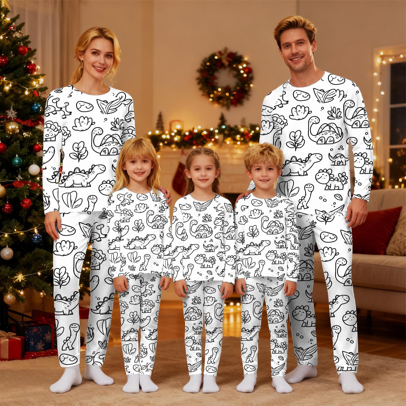 Aihuaihua Family Christmas Colorable Pajama Matching Sets DIY Hand ...