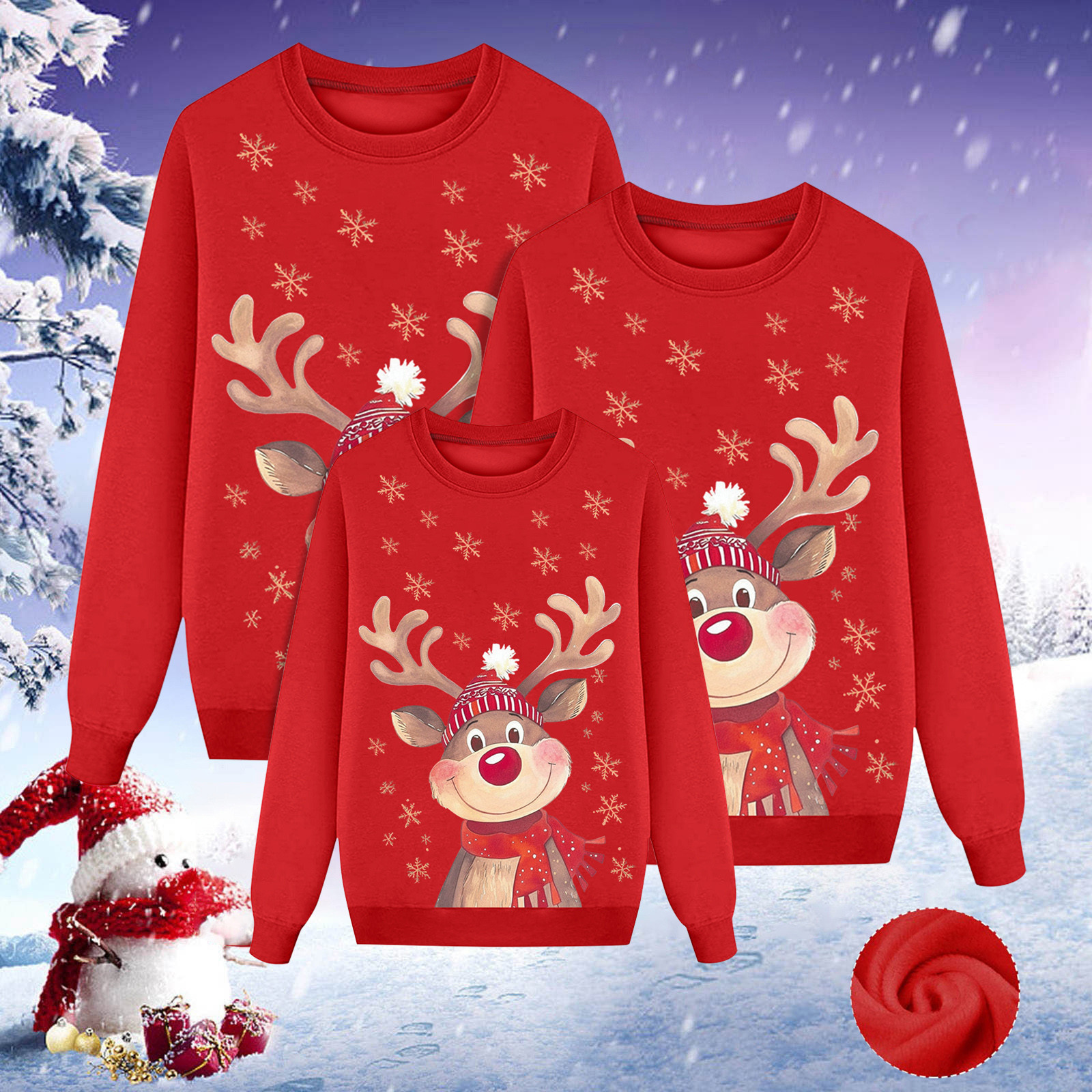 Aihuaihua Family Matching Christmas Outfits Long-Sleeve Xmas Shirts ...