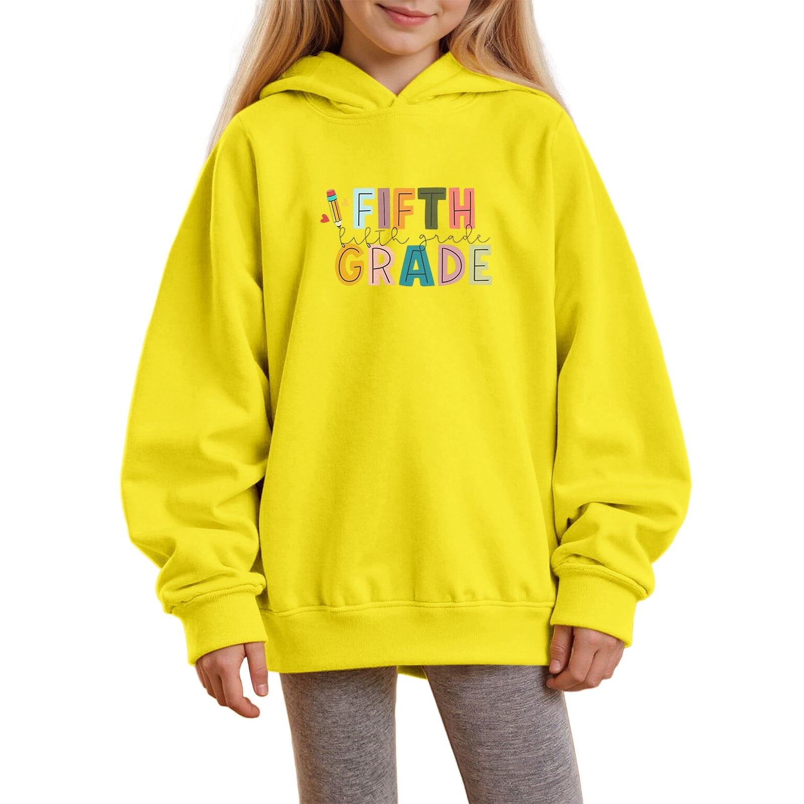 Aihuaihua Girls Back to School Hoodies Fifth Grade Print Preppy ...