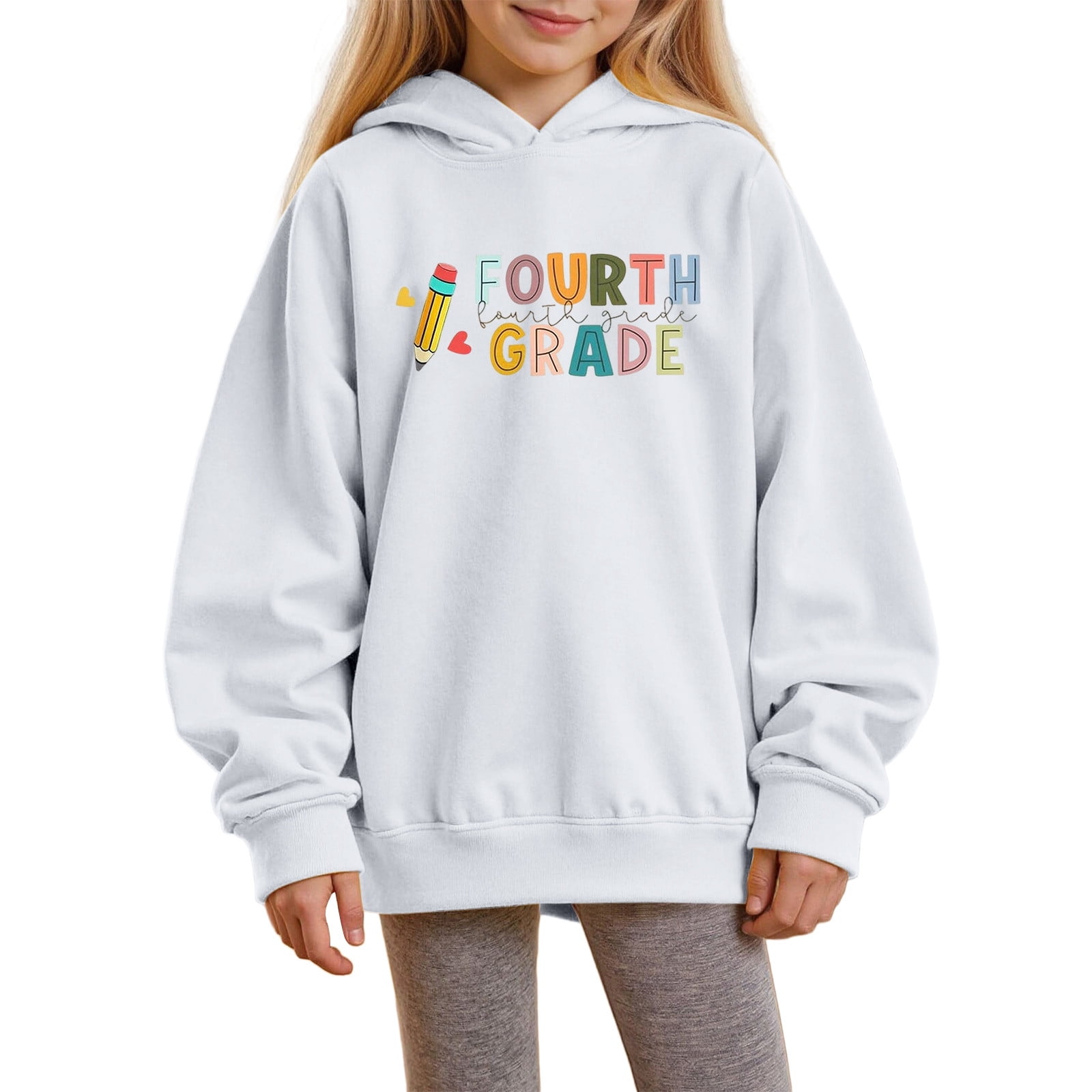 Aihuaihua Girls Back to School Hoodies Fourth Grade Print Preppy ...