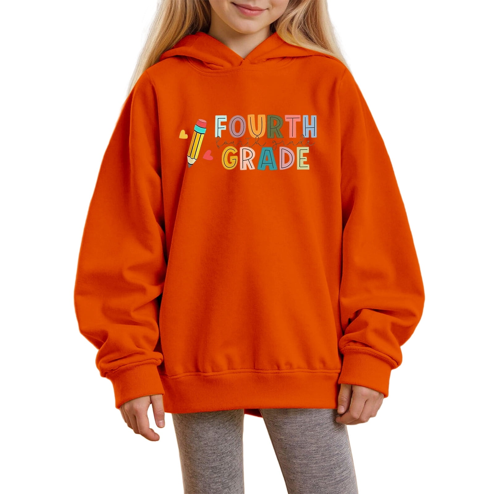 Aihuaihua Girls Back to School Hoodies Fourth Grade Print Preppy ...