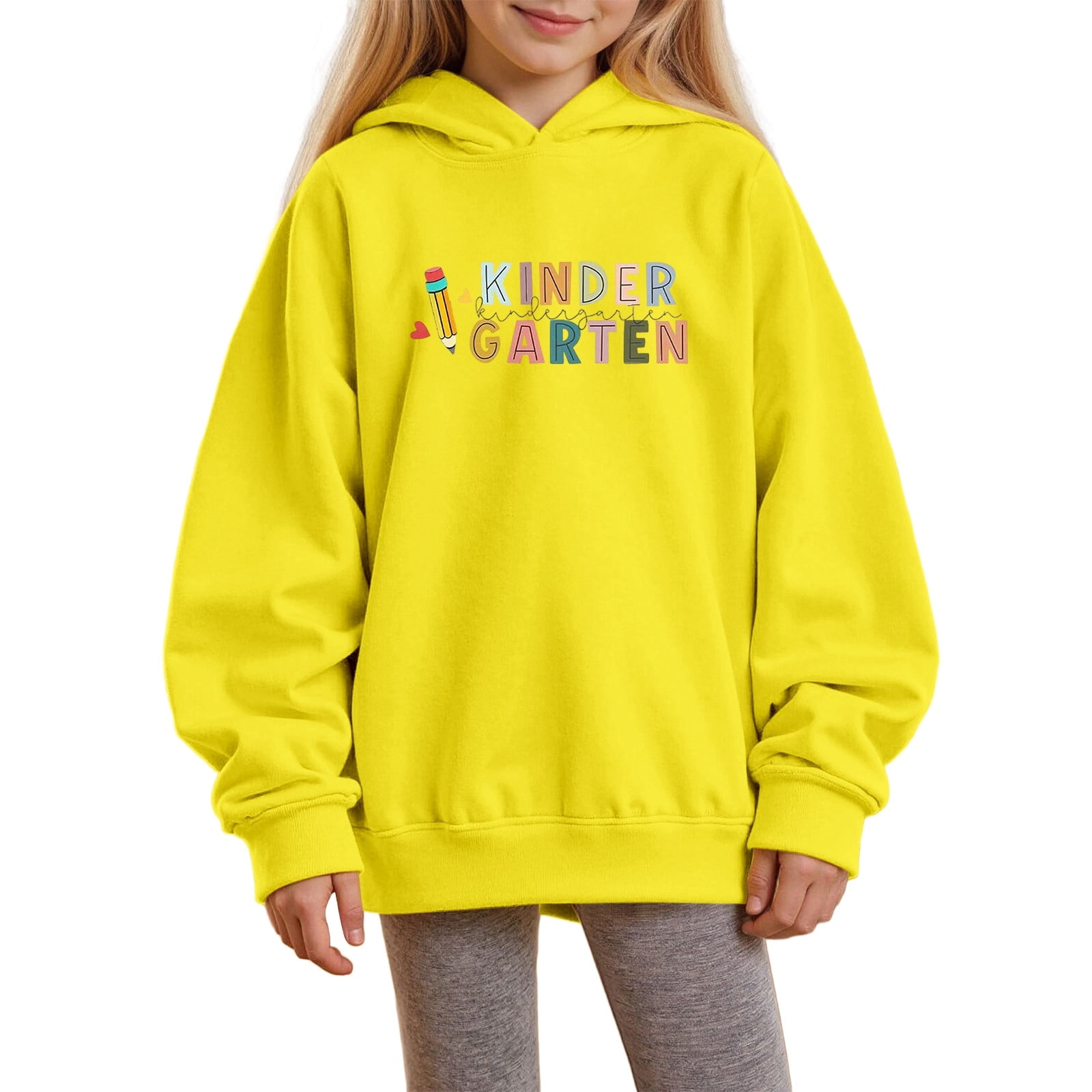 Aihuaihua Girls Back to School Hoodies Kinder Garten Print Preppy ...