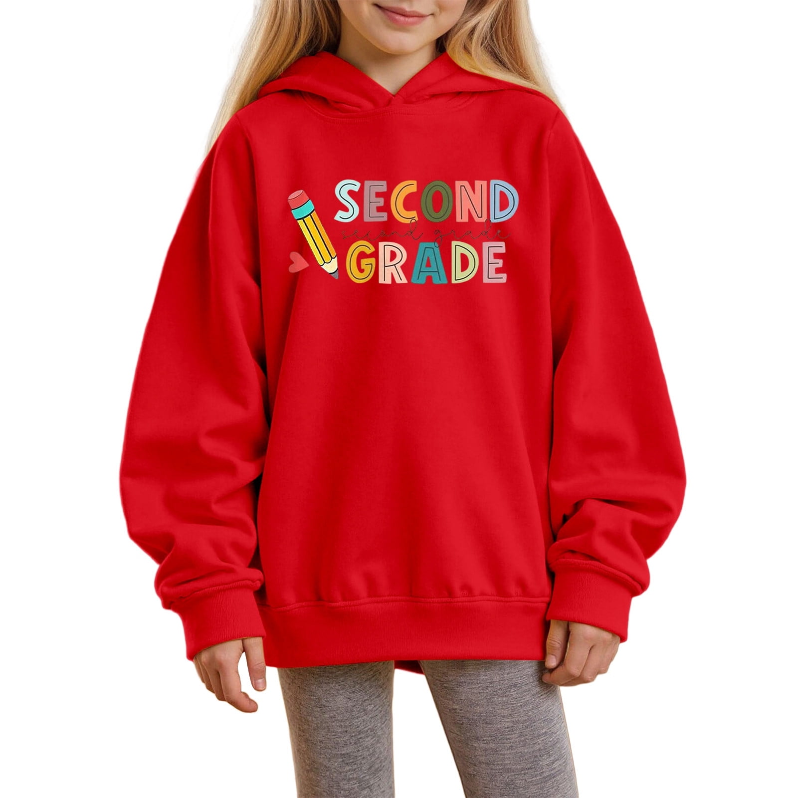 Aihuaihua Girls Back to School Hoodies Second Grade Print Preppy ...