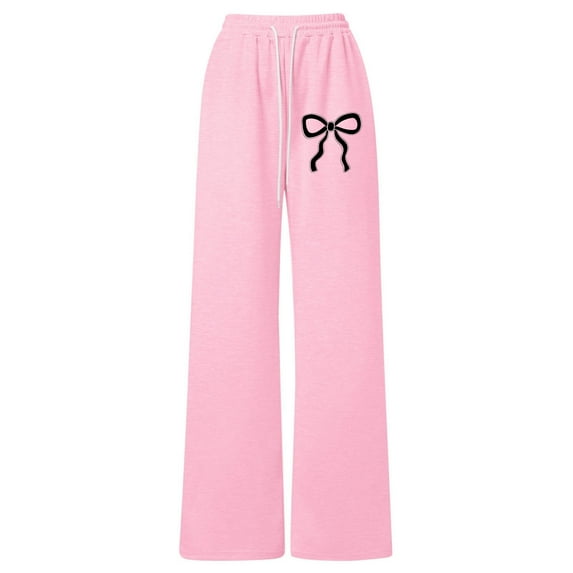 Aihuaihua Girls Baggy Sweatpants Bow Drawstring Wide Leg Y2k Sweat ...
