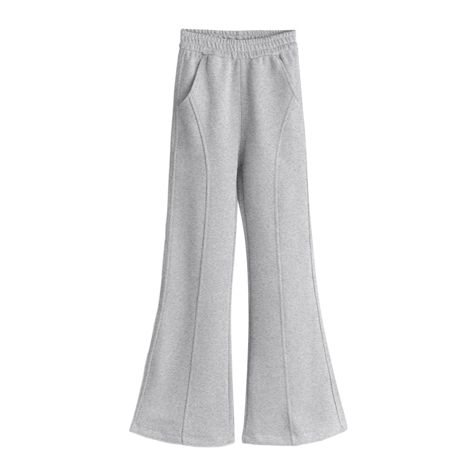 Aihuaihua Girls Flare Pants Elastic Waist Cotton Fleece Lined Bell ...