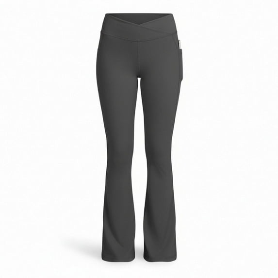 Aihuaihua Girls Flare Yoga Pants with Pockets V Crossover High Waisted ...