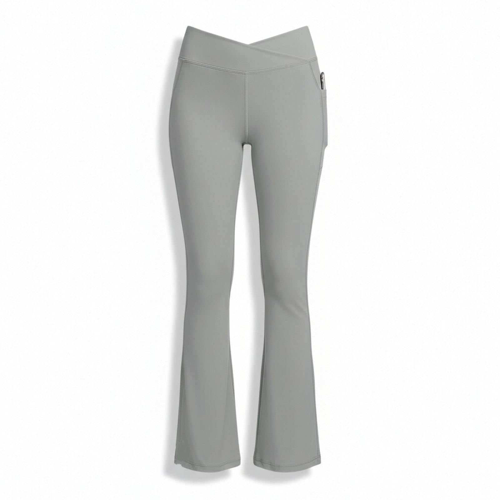 Aihuaihua Girls Flare Yoga Pants with Pockets V Crossover High Waisted ...