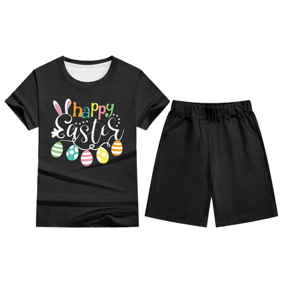 Aihuaihua Girls Outfits Size 10-12 Cartoon Print Short Sleeved Tops and ...