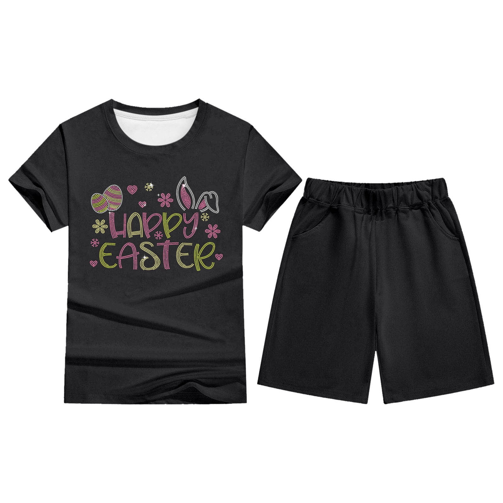 Aihuaihua Girls Outfits Size 6 Bow Short Sleeve T Shirt Tops Crewneck ...