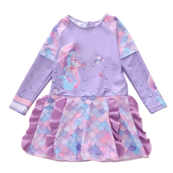 Aihuaihua Girls Swimwear for Girls Long Sleeve Rash Guard with Scale ...