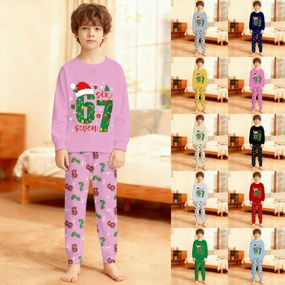 Aihuaihua Kids 67 Meme Christmas Two-Piece Clothing Set Funny 6 7 Long ...