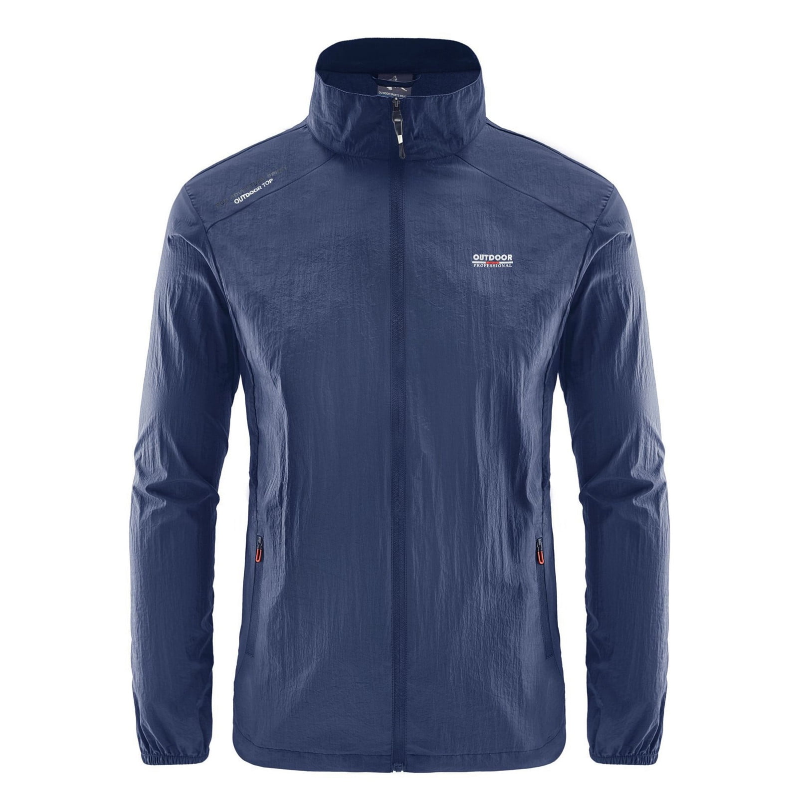 Aihuaihua Men Sun Jacket UPF 50+ Shirt Stand Collar Full Zip UV ...