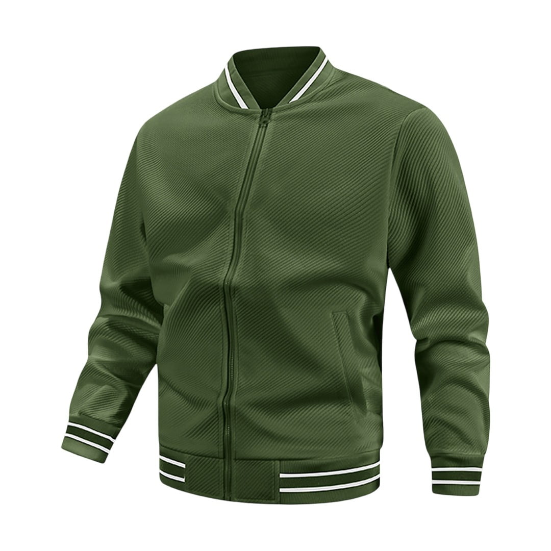 Aihuaihua Men's Baseball Jacket Lightweight Stand Collar Outerwear Slim ...