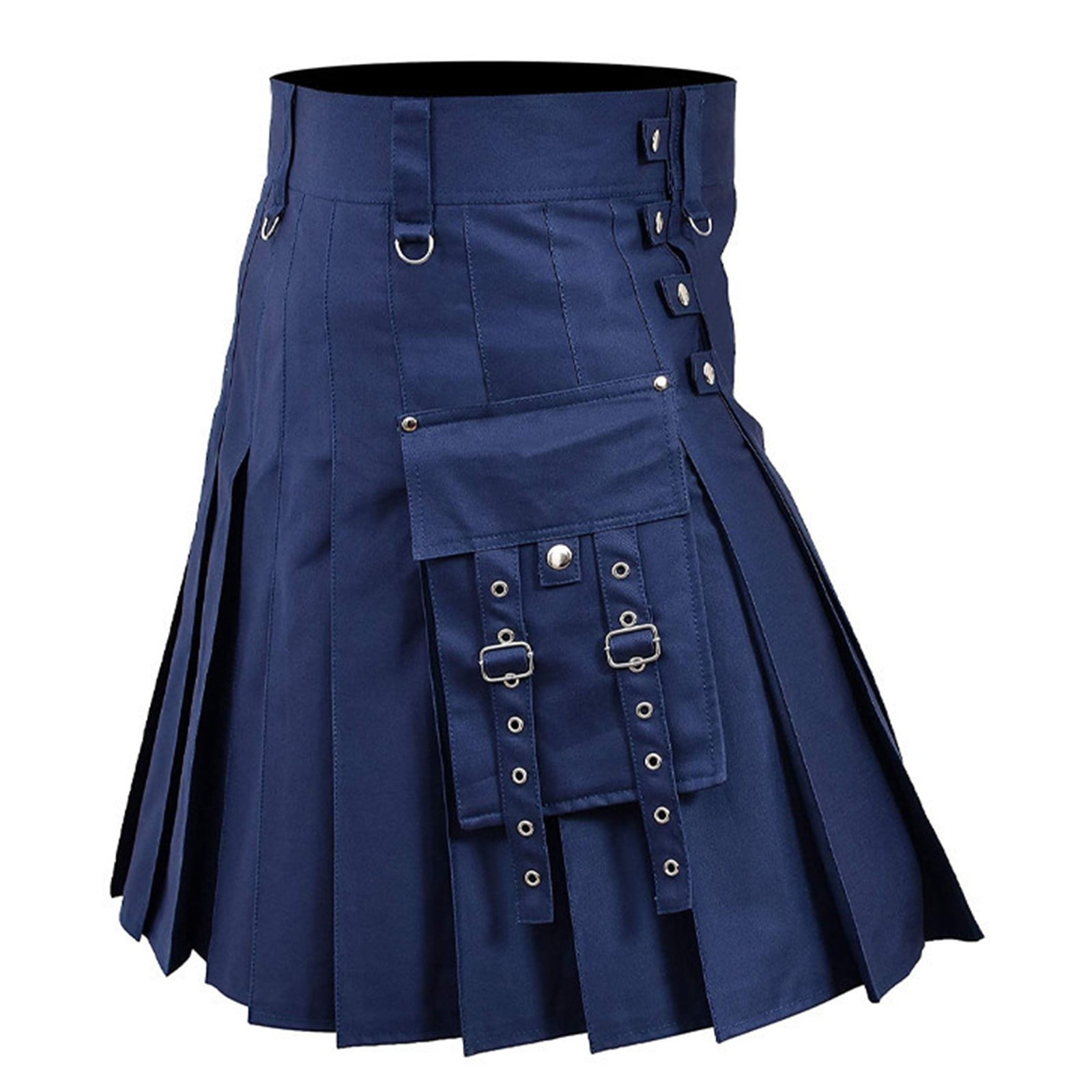Aihuaihua Men's Black Utility Kilt Scottish Tactical Modern Gothic ...