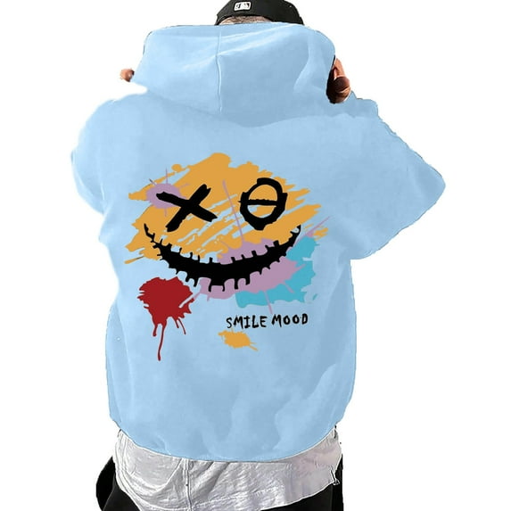 Aihuaihua Men's Smile Mood Hoodies Funny Graffiti Graphic Backprint ...