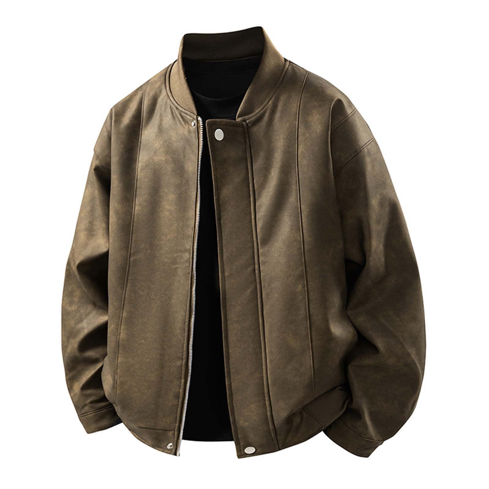 Aihuaihua Men's Winter Jacket Fall Coat Stylish Button Front ...