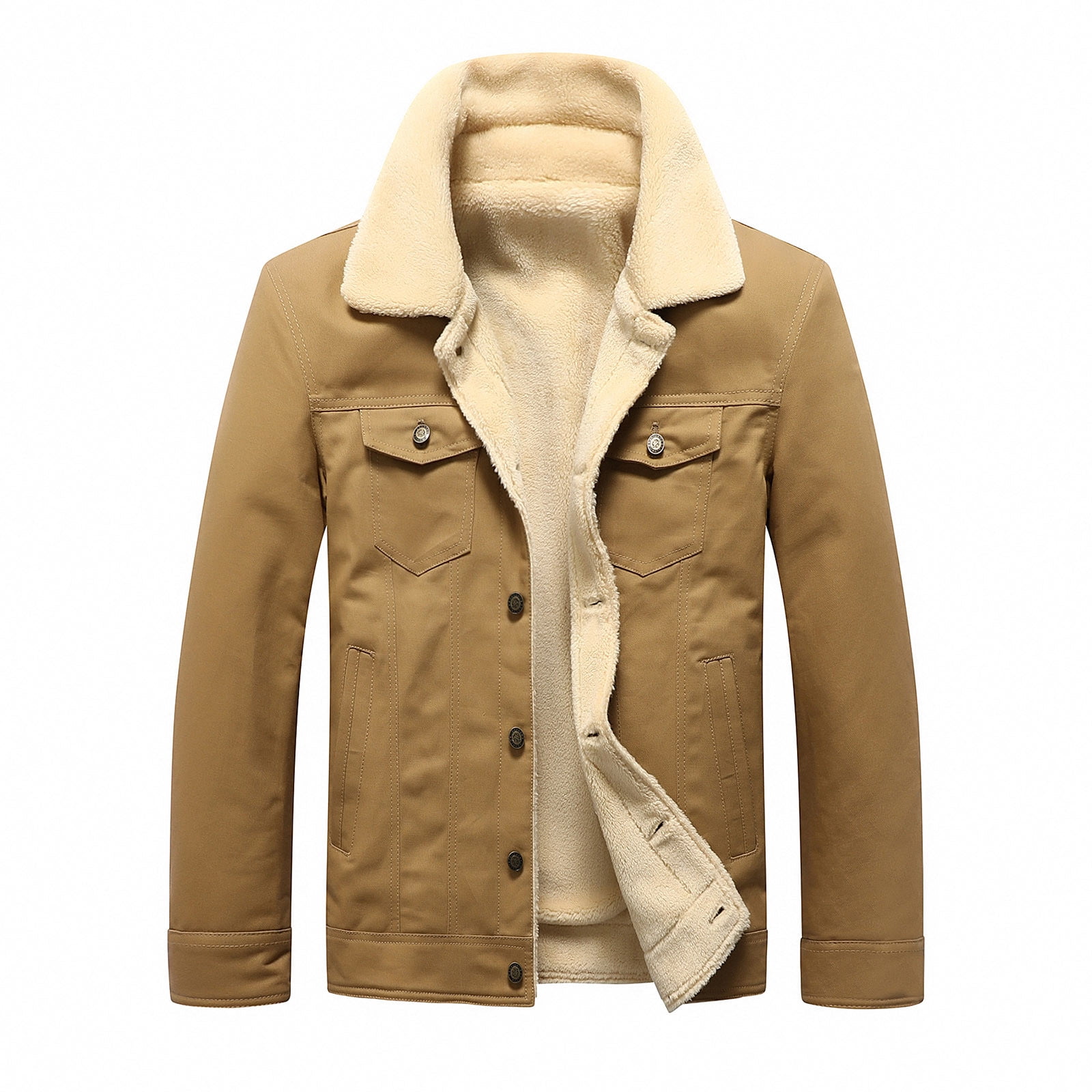Aihuaihua Men's Winter Jacket Sherpa Lined Thick Thermal Cotton Warm ...
