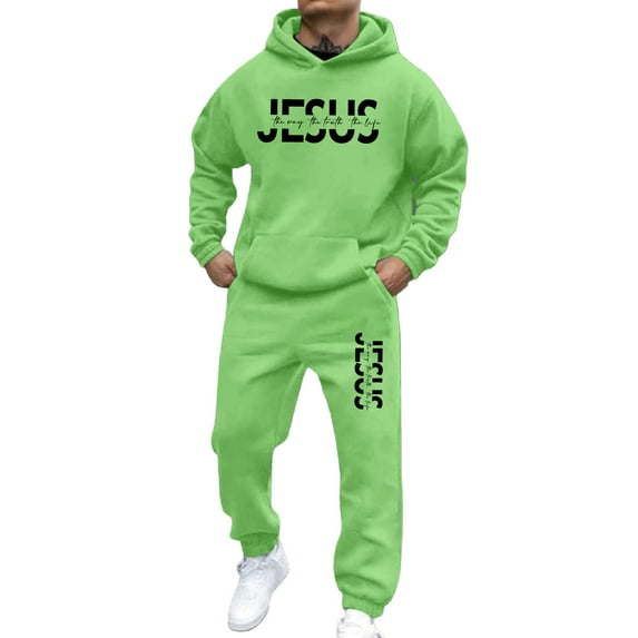 Aihuaihua Mens Christian Sweatsuit 2 Piece Fall Fashion Casual Outfits ...
