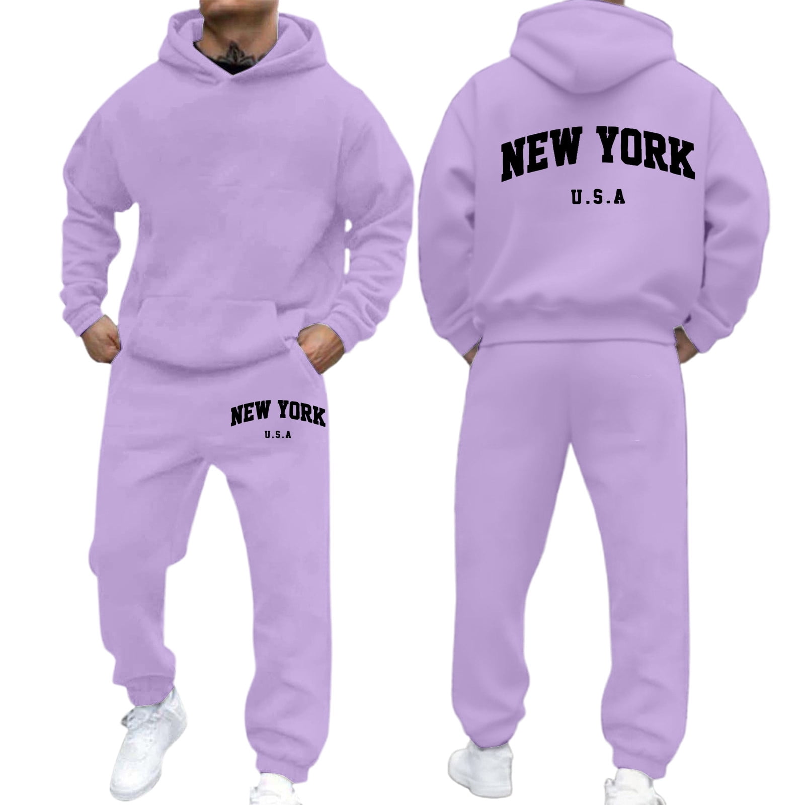 Aihuaihua Mens NEW YORK Tracksuit Full Set 2 Piece Tracksuit Hoodies ...