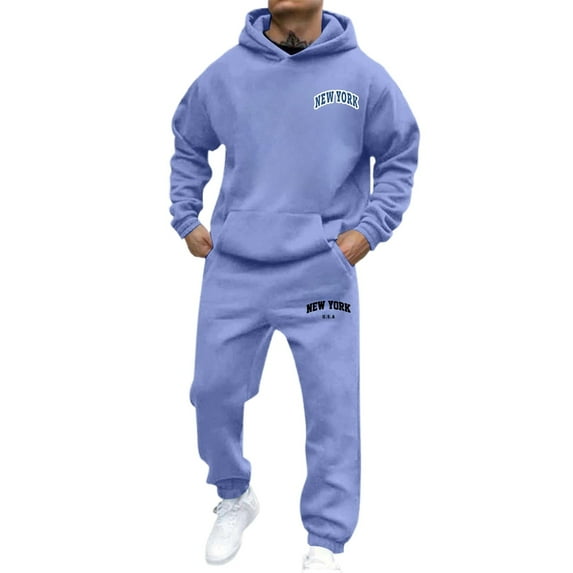 Aihuaihua New York Men's Tracksuit 2 Piece Hoodies Casual Jogging Gym ...