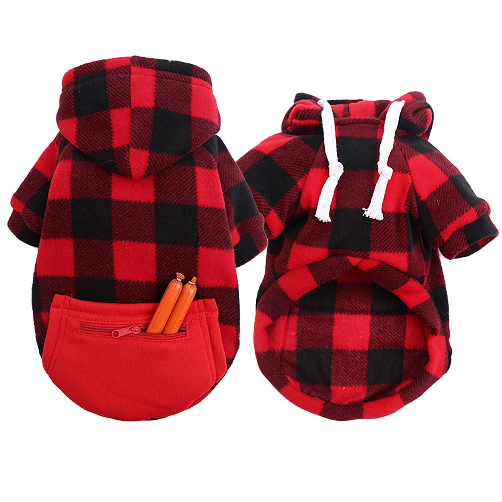 Aihuaihua Plaid Dog Hoodie for Small Medium Large Dogs with Zipper ...
