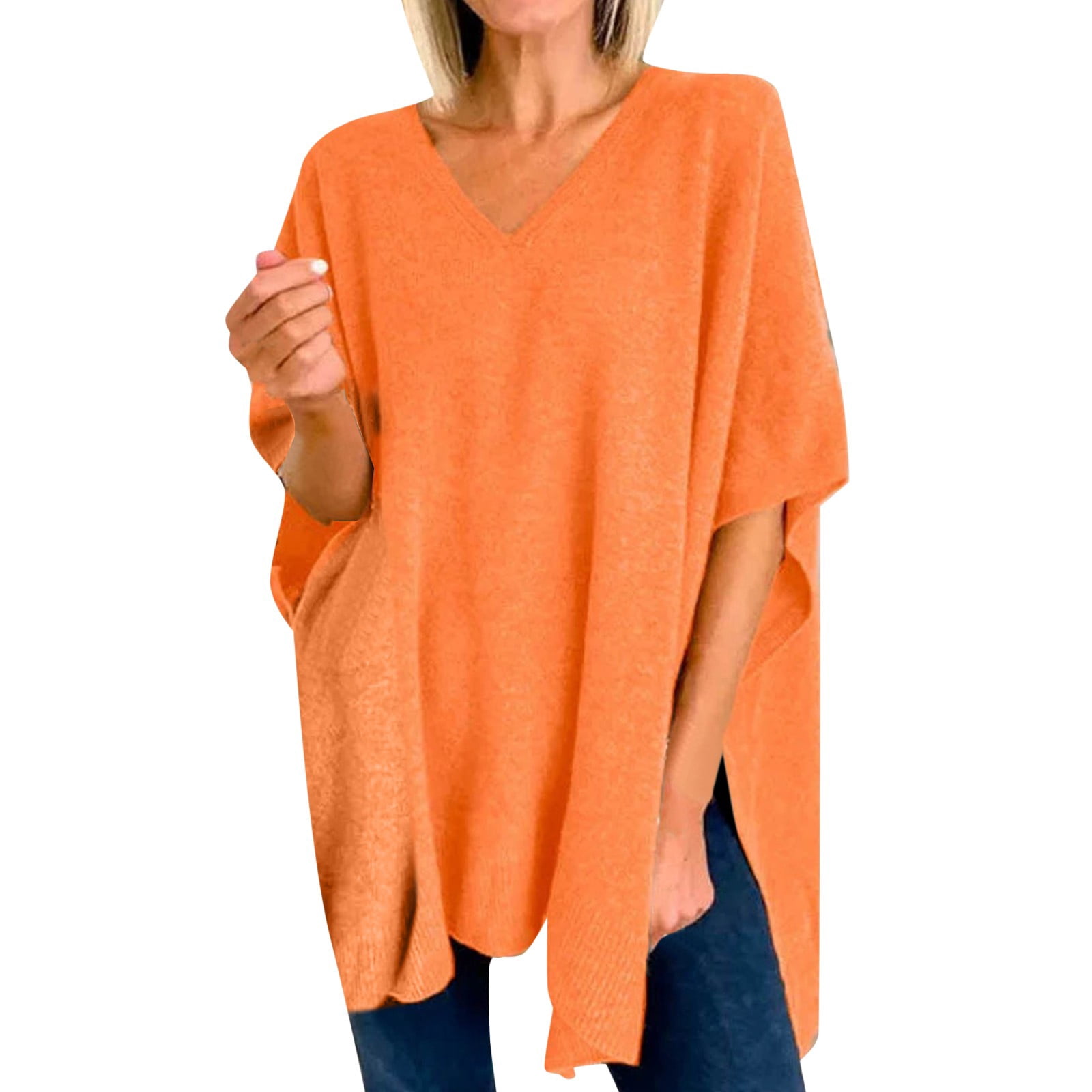 Aihuaihua Poncho Tops for Women Oversized Sweaters for Women Short ...