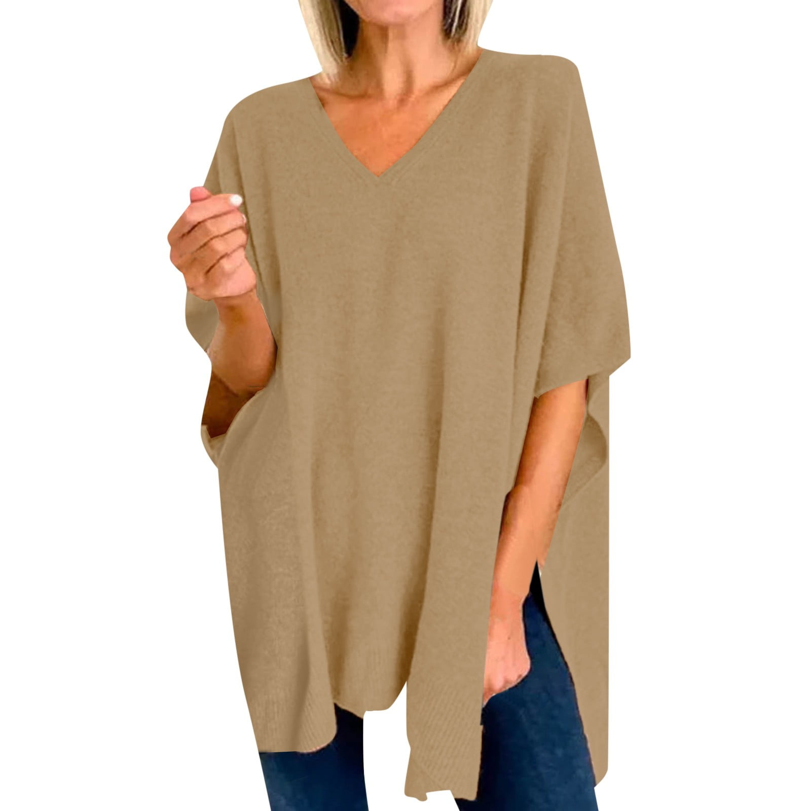 Aihuaihua Poncho Tops for Women Oversized Sweaters for Women Short ...
