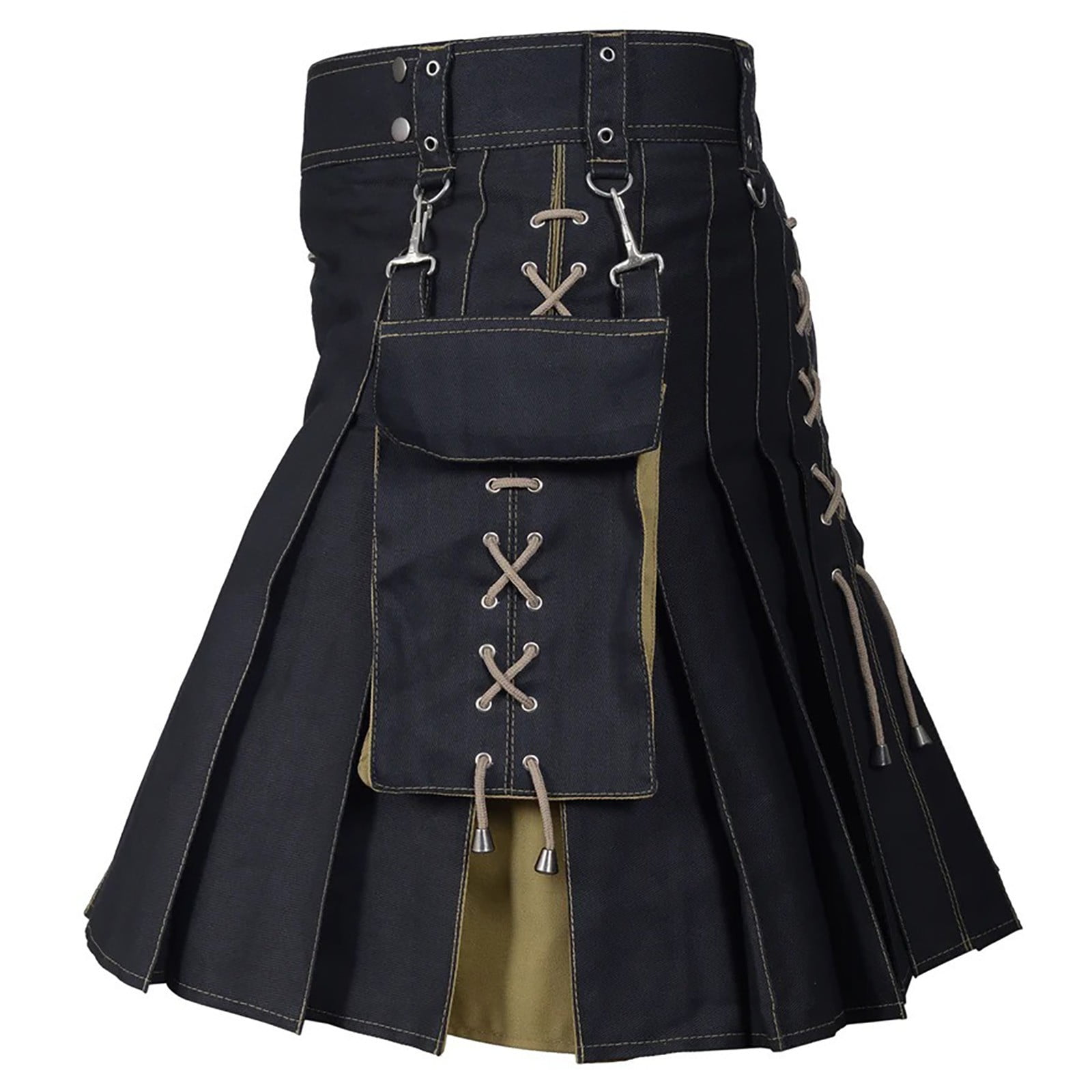 Aihuaihua Scottish Kilt for Men Vintage Gothic Pleated Skirts ...