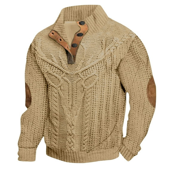 Aihuaihua Sweatshirts for Men Quarter Button Stand Collar Shirts 3D ...