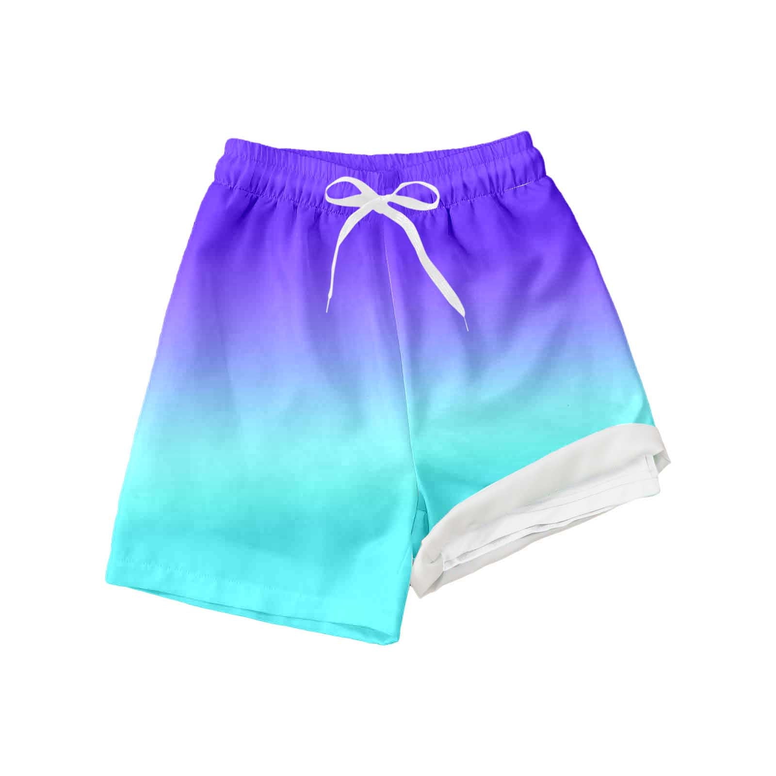 Aihuaihua Swimming Trunks for Boys Gradient Print Swimming Short Casual ...