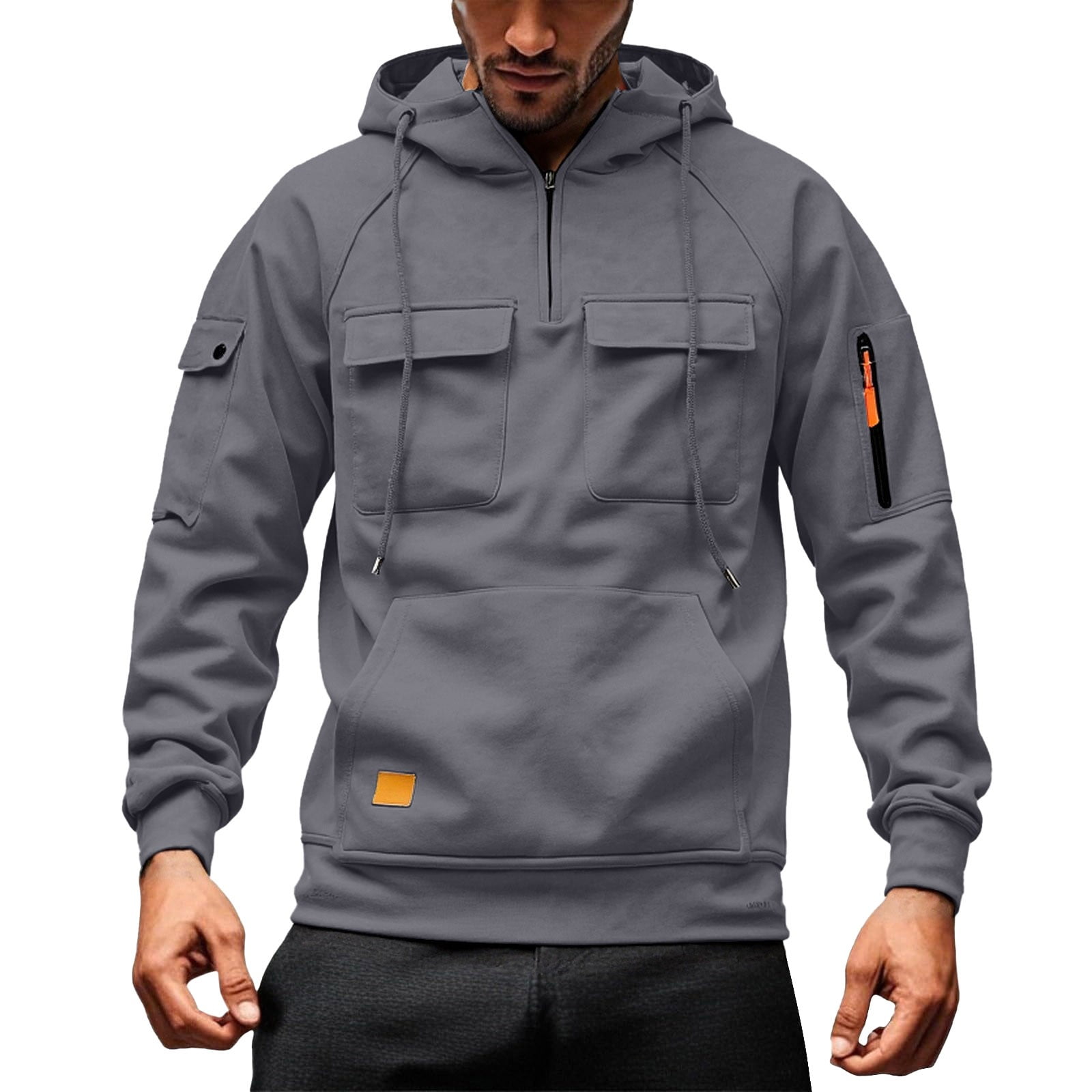 Aihuaihua Tactical Hoodies for Men Quarter Zip Up Fleece Pullover ...