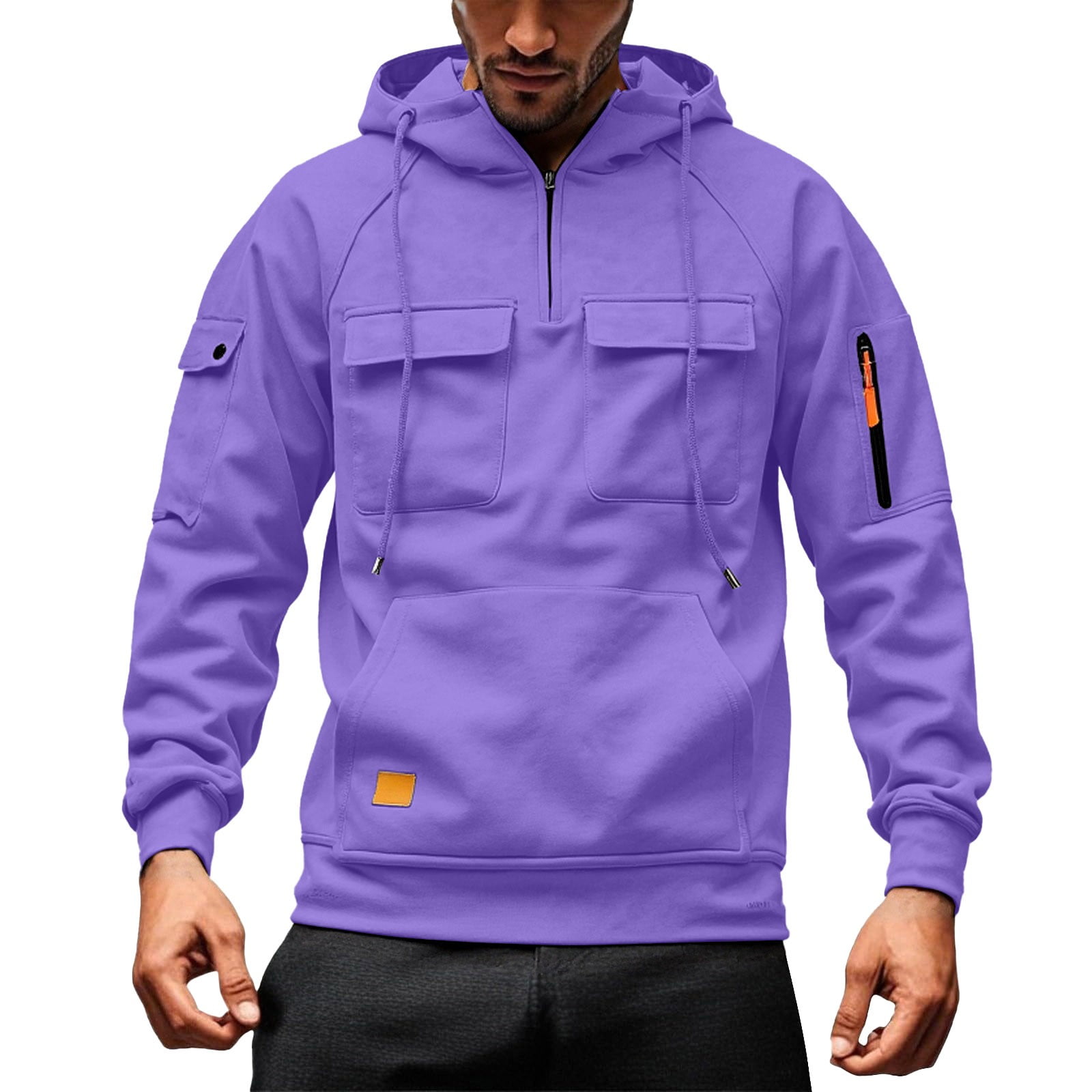 Aihuaihua Tactical Hoodies for Men Quarter Zip Up Fleece Pullover ...