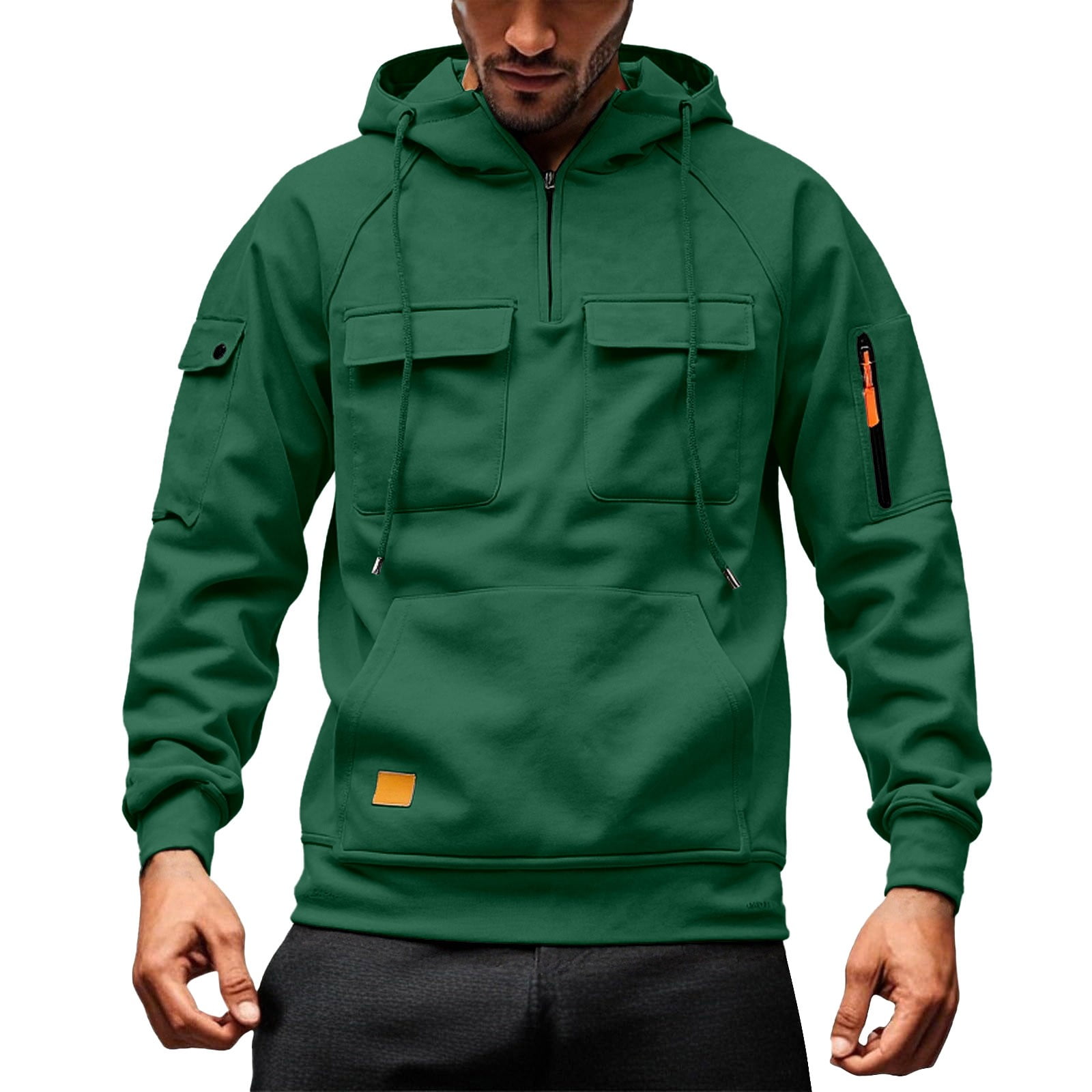 Aihuaihua Tactical Hoodies for Men Quarter Zip Up Fleece Pullover ...