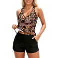 Aihuaihua Tankini Swimsuits for Women 2 Piece Floral Push Up High Cut ...