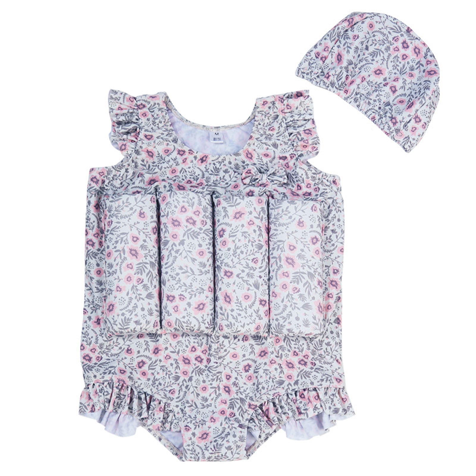 Aihuaihua Toddler Baby Girl Swimsuit Floral Print Flotation Swimwear ...