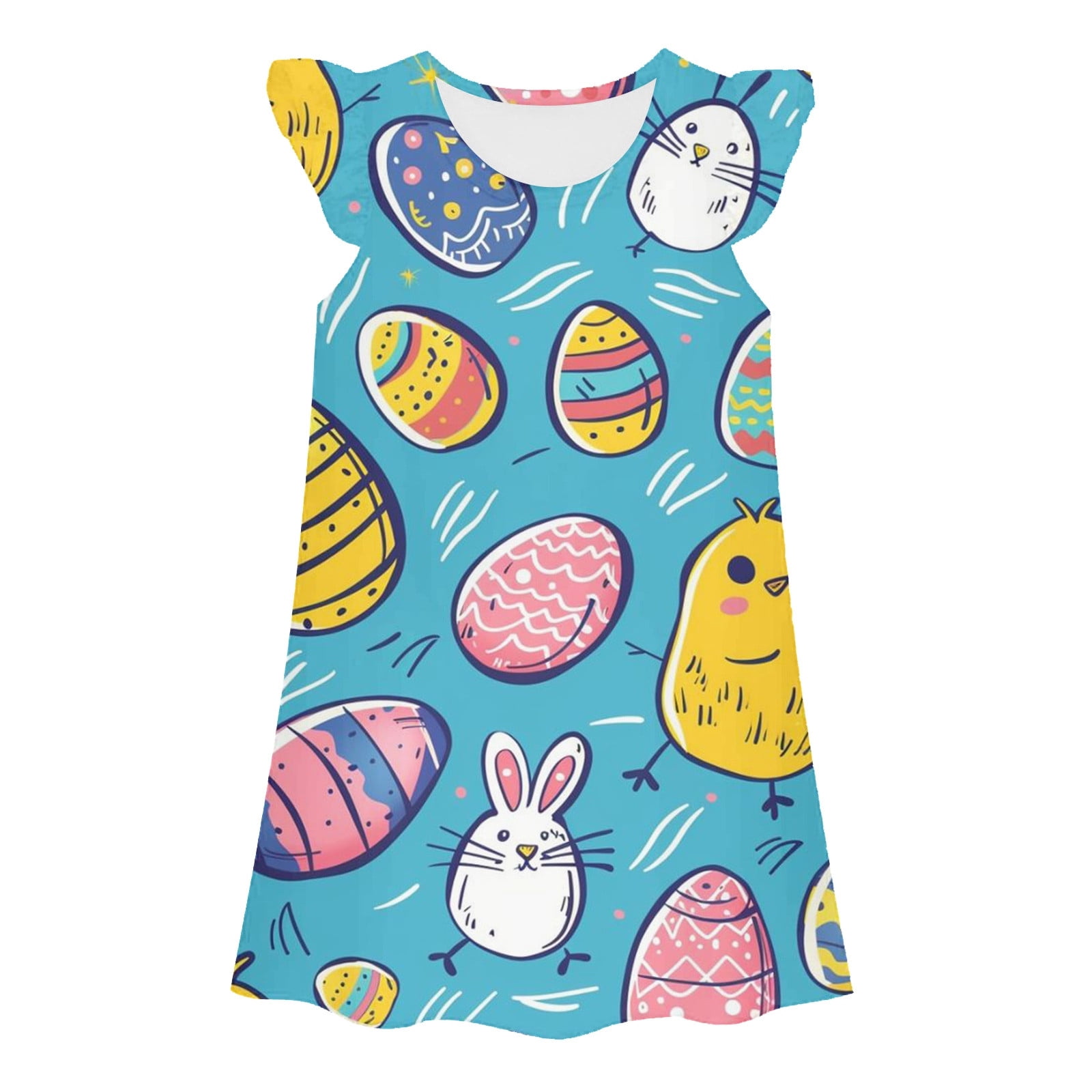 Aihuaihua Toddler Girl Nightgowns Easter's Day Cartoon Rabbit Flutter ...