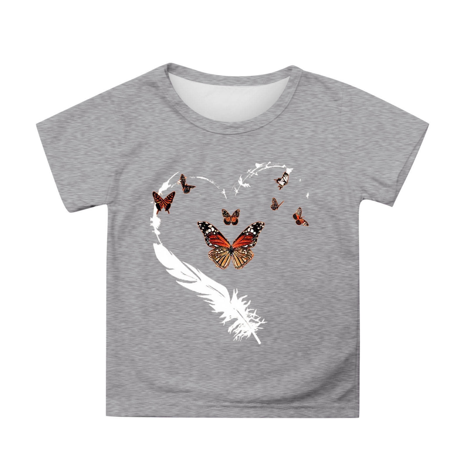 Aihuaihua Toddler Girl Tops 5t Fall Printed Pattern Cute Short Sleeve ...