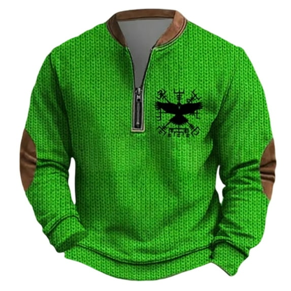 Aihuaihua Vikings Sweatshirt for Men Quarter Zip Long Sleeve Pullover ...