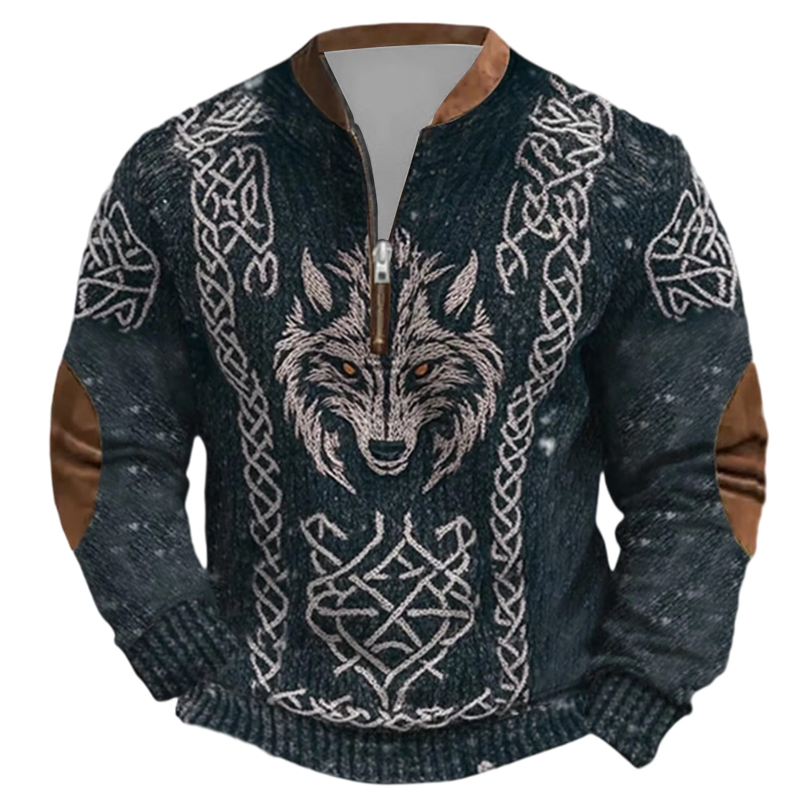 Aihuaihua Vikings Sweatshirt for Men Quarter Zip Long Sleeve Pullover ...
