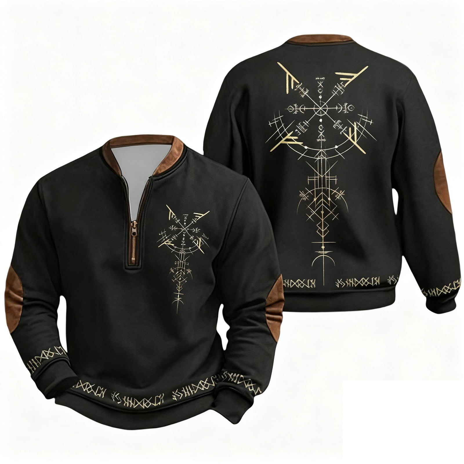 Aihuaihua Vikings Sweatshirt for Men Quarter Zip Long Sleeve Pullover ...