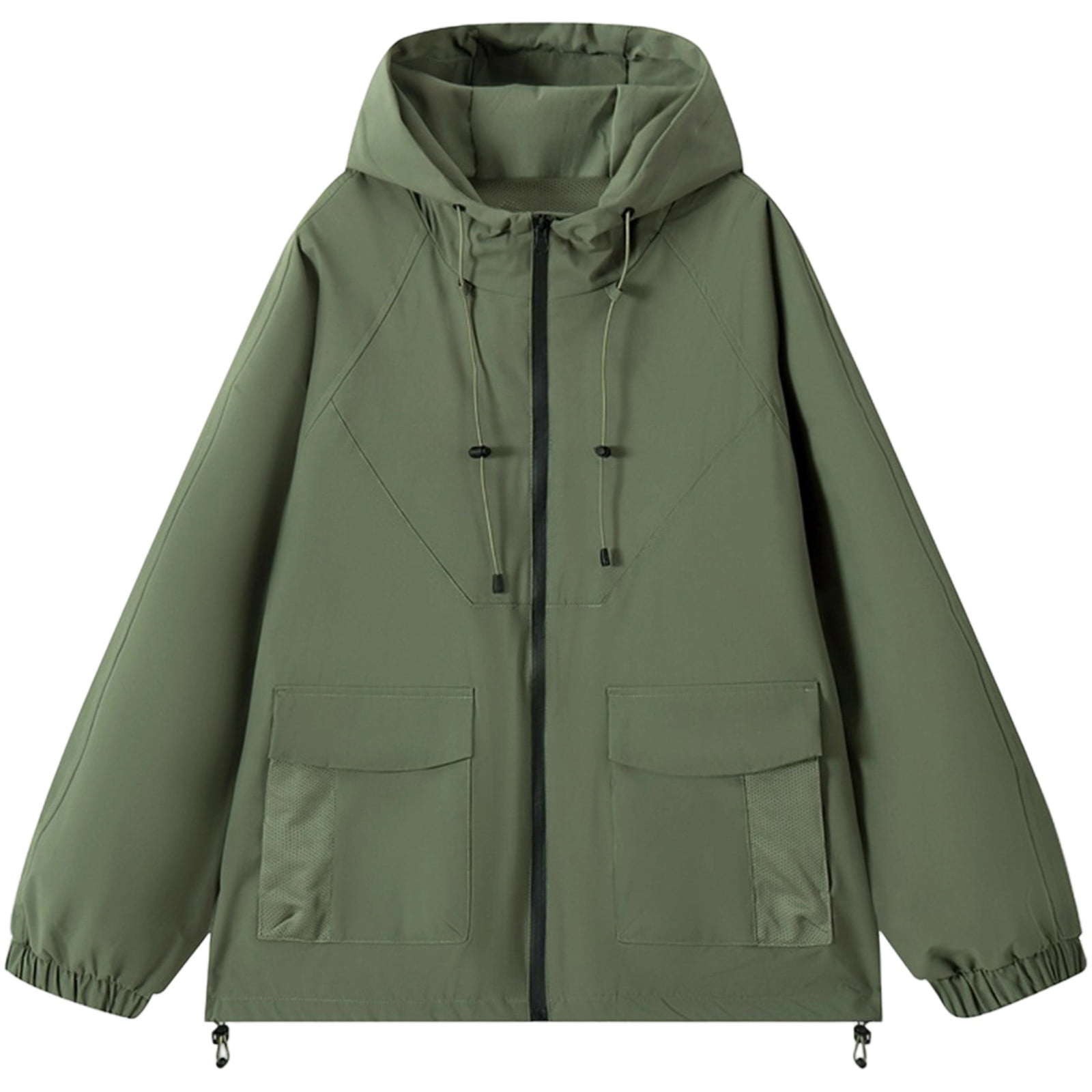 Aihuaihua Windbreaker for Men Jacket Casual Loose Windproof Jacket ...