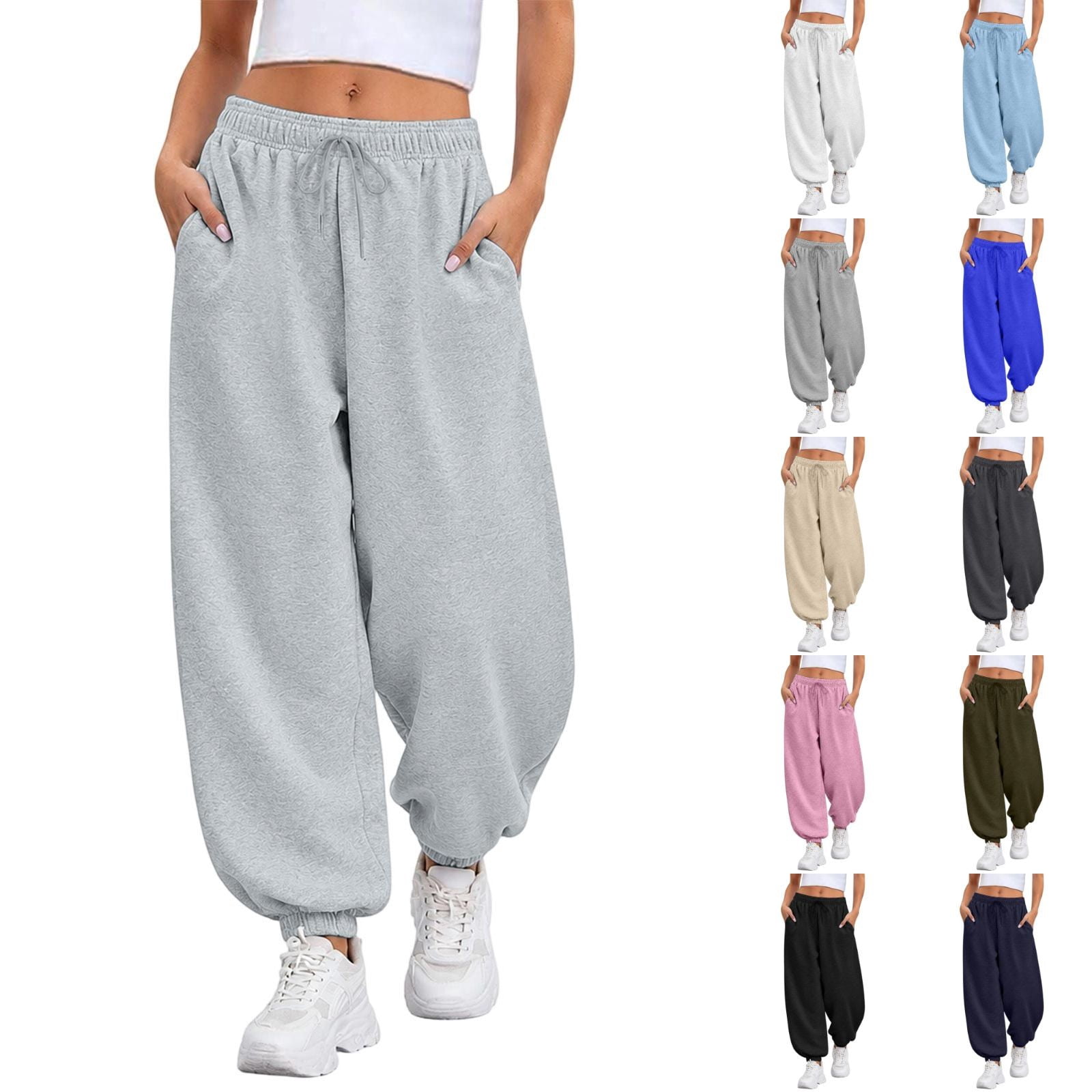 Aihuaihua Women's Balloon Sweatpants Baggy Sweatpants Lantern Trousers ...